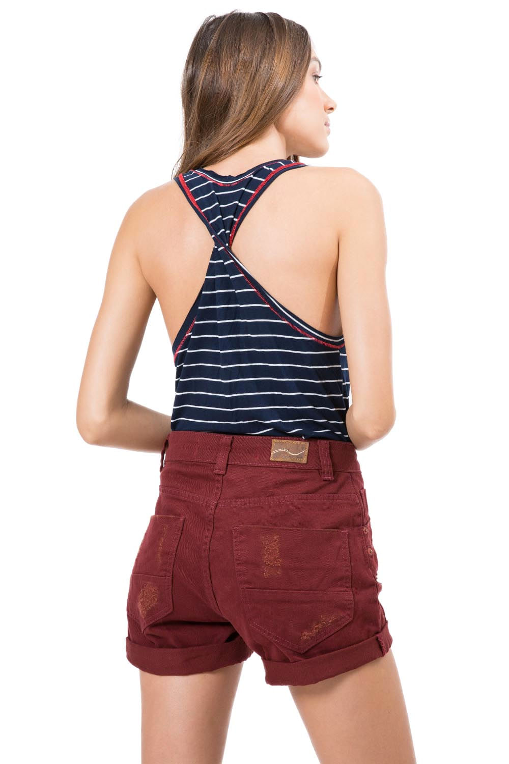 Bermuda Color Vinho - Taco